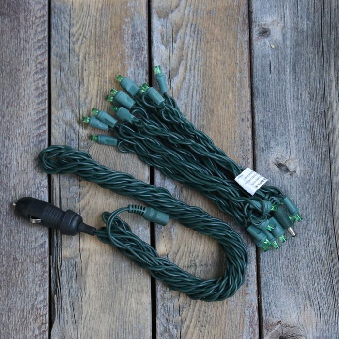12 Volt LED Light Set Green on Green Wire