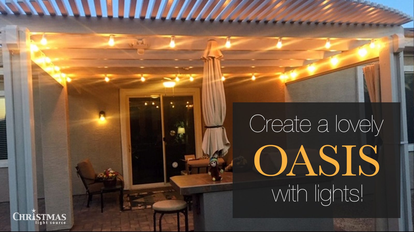 Lights create a lovely oasis – Christmas Light Source