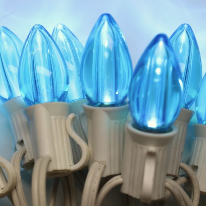 C7 Teal Smooth LED Bulbs E12 Bases (SMD) (25 Pack) – Christmas Light Source