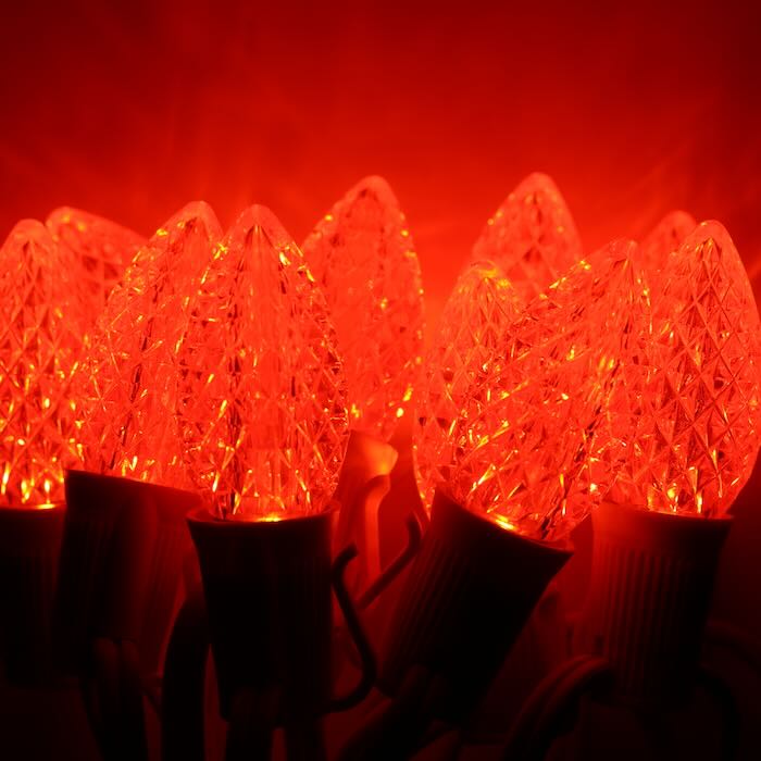 C8 Orange LED Bulbs E17 Bases (SMD) (25 Pack) – Christmas Light Source