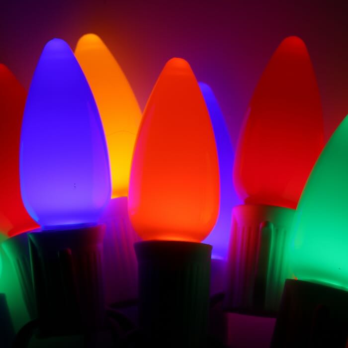 Illuminance™ C9 Multicolor Opaque LED Bulbs E17 Bases (SMD) (25 Pack ...