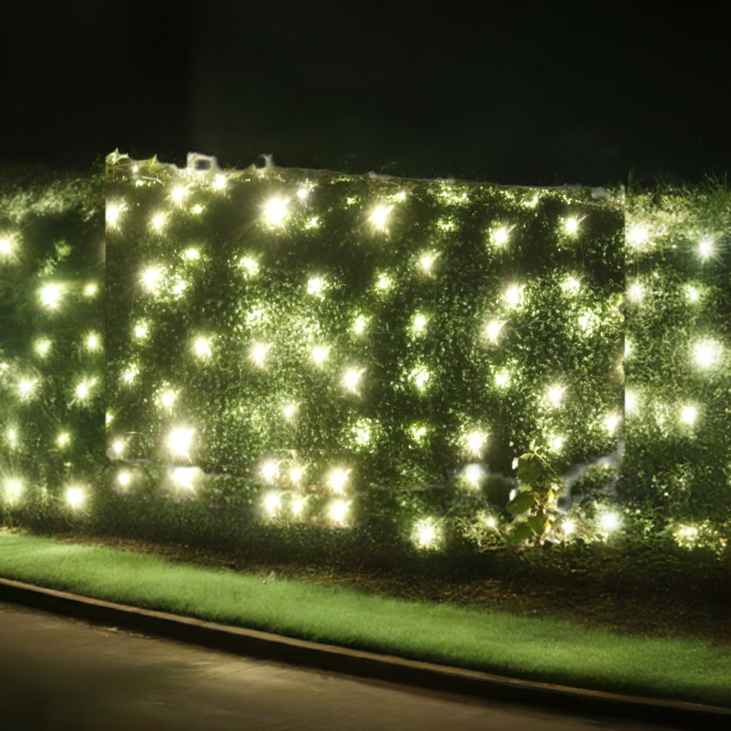 100-light M5 Warm White LED Net Lights, White Wire – Christmas Light Source