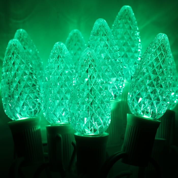C9 Green Twinkle LED Bulbs E17 Bases (SMD) (25 Pack) – Christmas Light ...