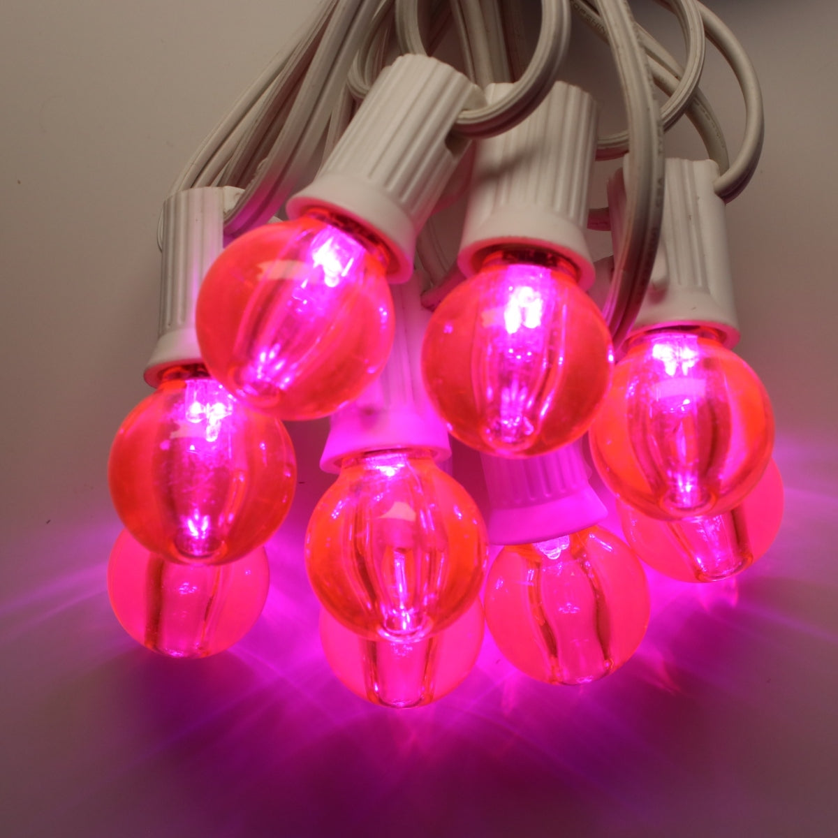 Minleon G30 Pink Smooth LED Bulbs E12 Bases (25 Pack) – Christmas Light ...