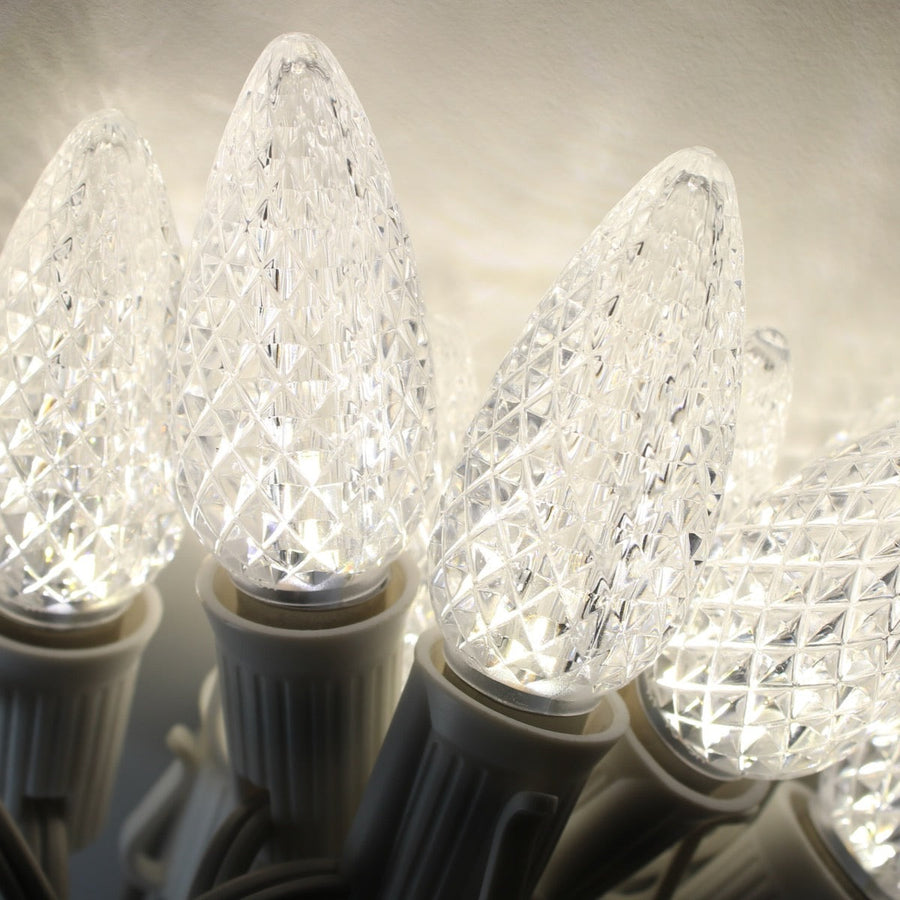 Minleon C9 Natural Pure White LED (SMD) Bulbs E17 Bases (25 Pack) – Christmas Light Source