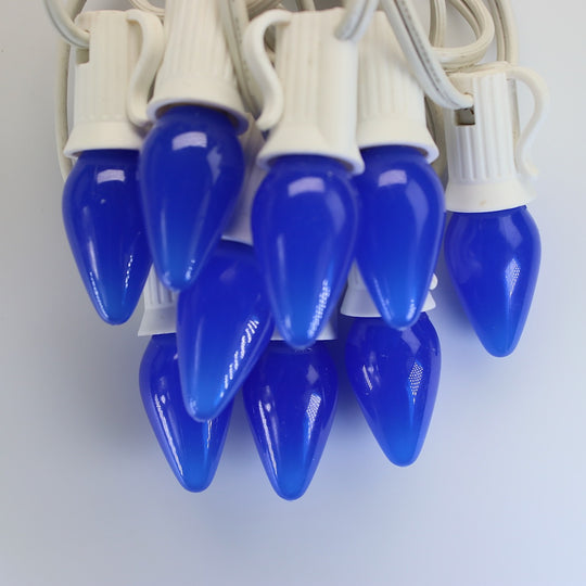 Minleon C7 Blue Smooth Opaque LED Bulbs E12 Bases (SMD) (25 Pack ...