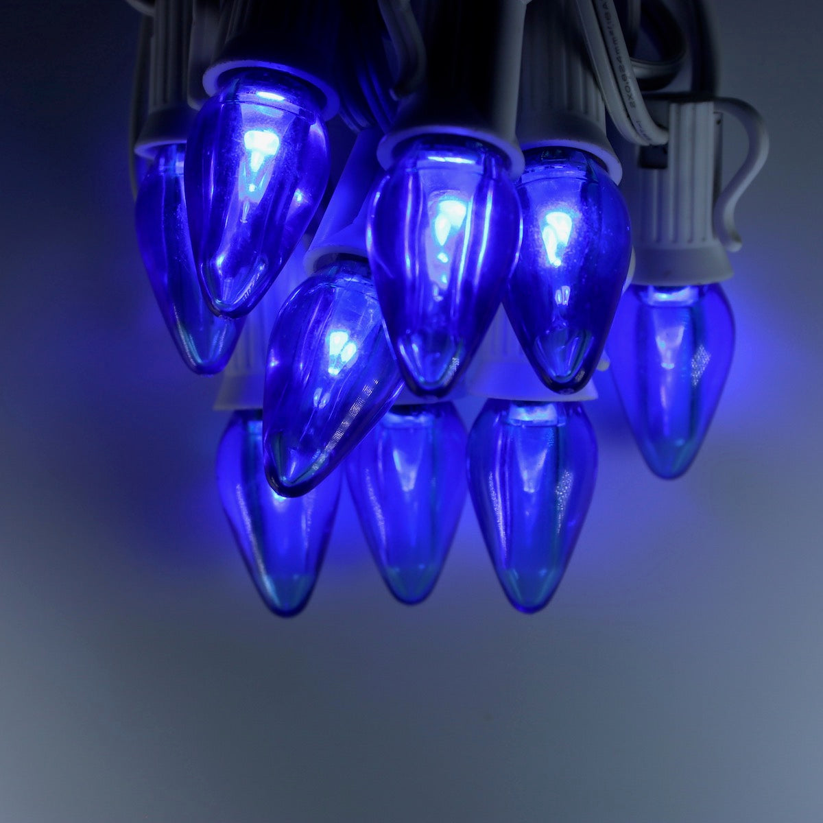 C7 Blue Smooth Twinkle LED Bulbs E12 Bases (25 Pack) – Christmas Light ...