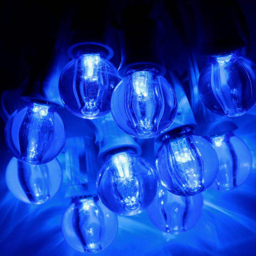 Minleon G30 Blue Smooth LED Bulbs E12 Bases (25 Pack) – Christmas Light ...
