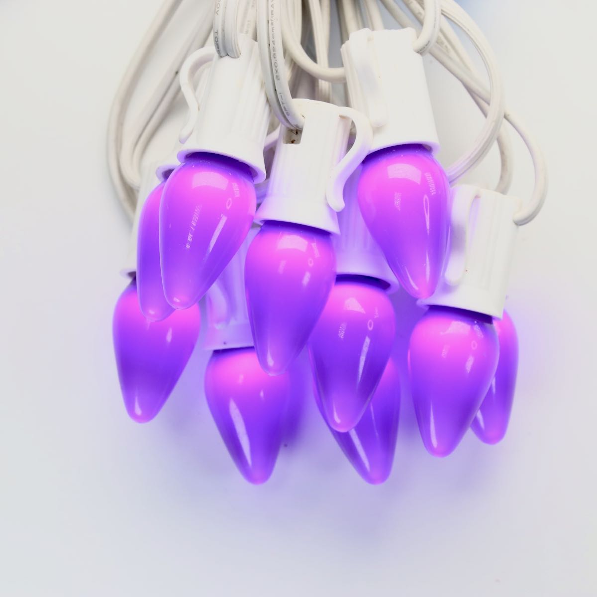 Minleon C7 Purple Smooth Opaque LED Bulbs E12 Bases (SMD) (25 Pack ...