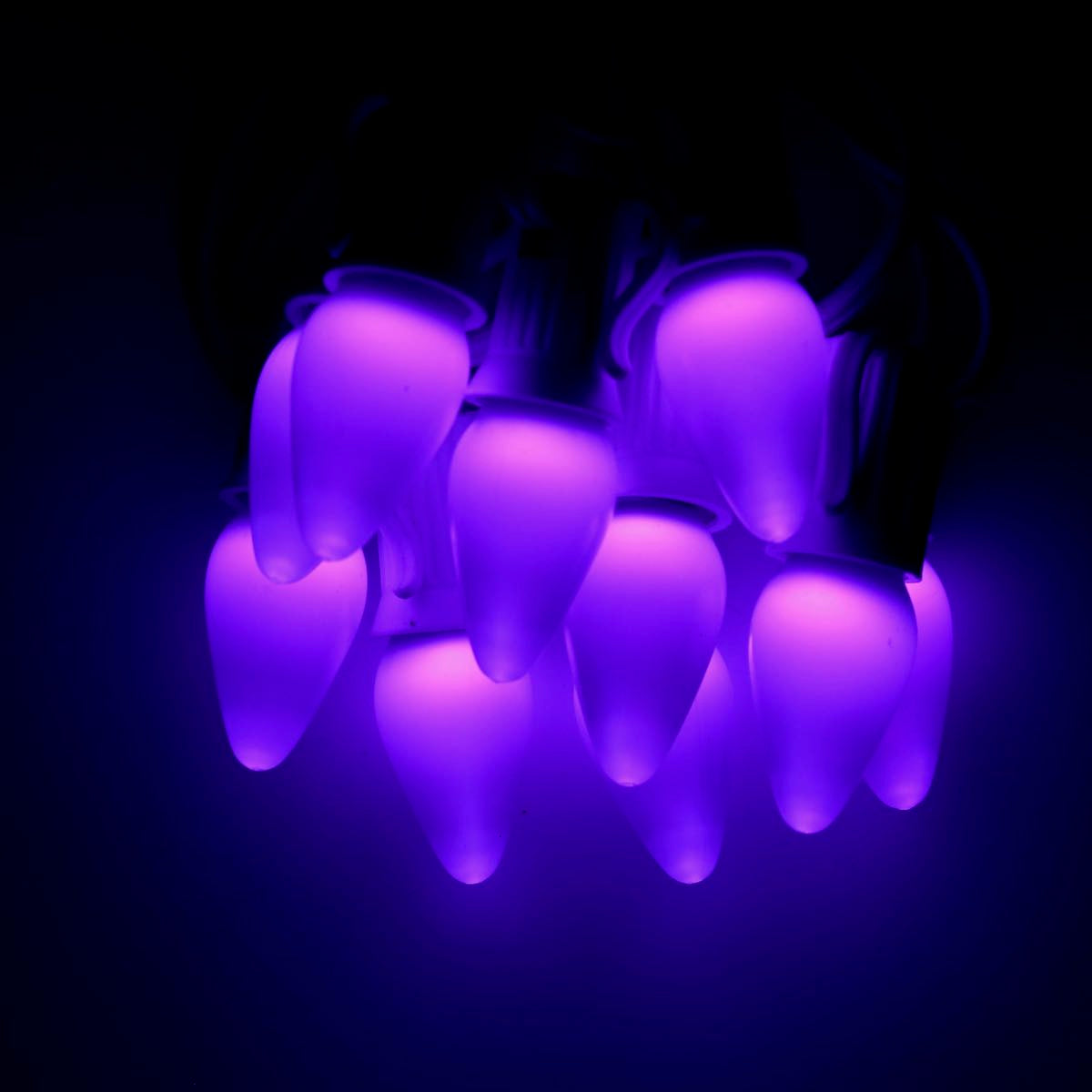 Minleon C7 Purple Smooth Opaque LED Bulbs E12 Bases (SMD) (25 Pack ...