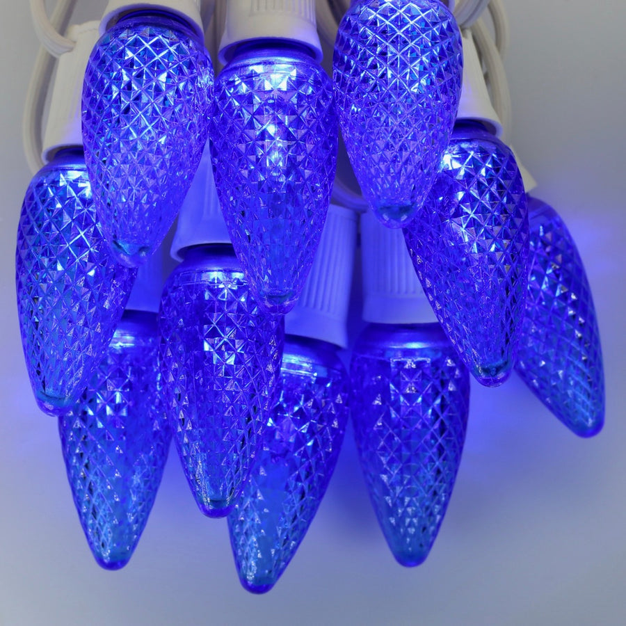 Minleon C9 Blue Twinkle LED Bulbs E17 Bases (25 Pack) – Christmas Light ...