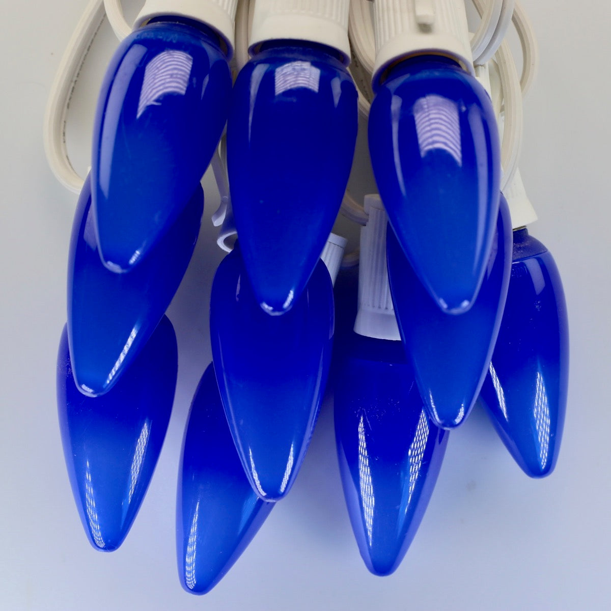 Minleon C9 Blue Smooth Opaque LED Bulbs E17 Bases (SMD) (25 Pack ...