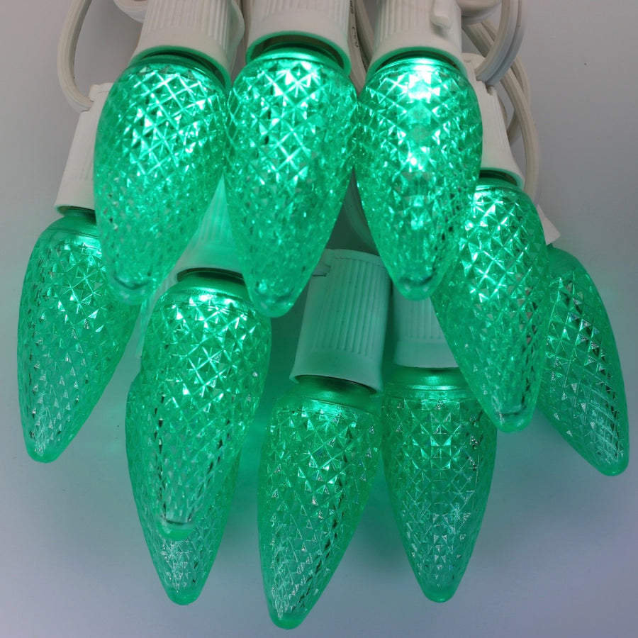 Minleon C9 Green Twinkle LED Bulbs E17 Bases (25 Pack) – Christmas ...