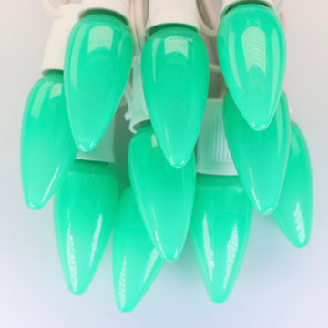 Minleon C9 Green Smooth Opaque LED Bulbs E17 Bases (SMD) (25 Pack ...