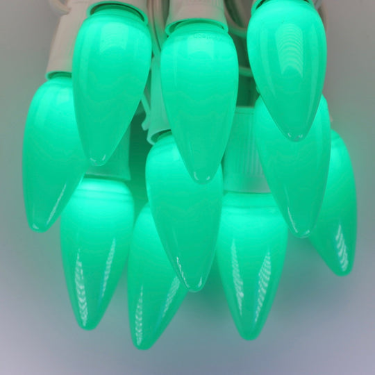 Minleon C9 Green Smooth Opaque LED Bulbs E17 Bases (SMD) (25 Pack ...
