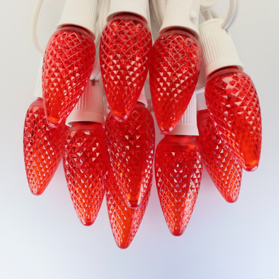 Minleon C9 Red Twinkle LED Bulbs E17 Bases (25 Pack) – Christmas Light ...
