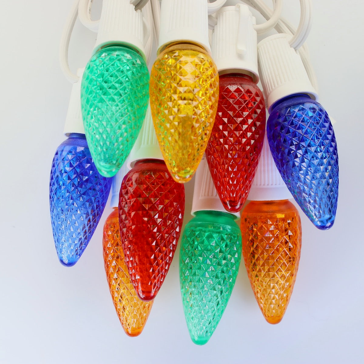 Minleon C9 Multicolor Twinkle LED Bulbs E17 Bases (25 Pack) – Christmas ...