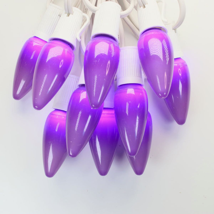 Minleon C9 Purple Smooth Opaque LED Bulbs E17 Bases (SMD) (25 Pack ...