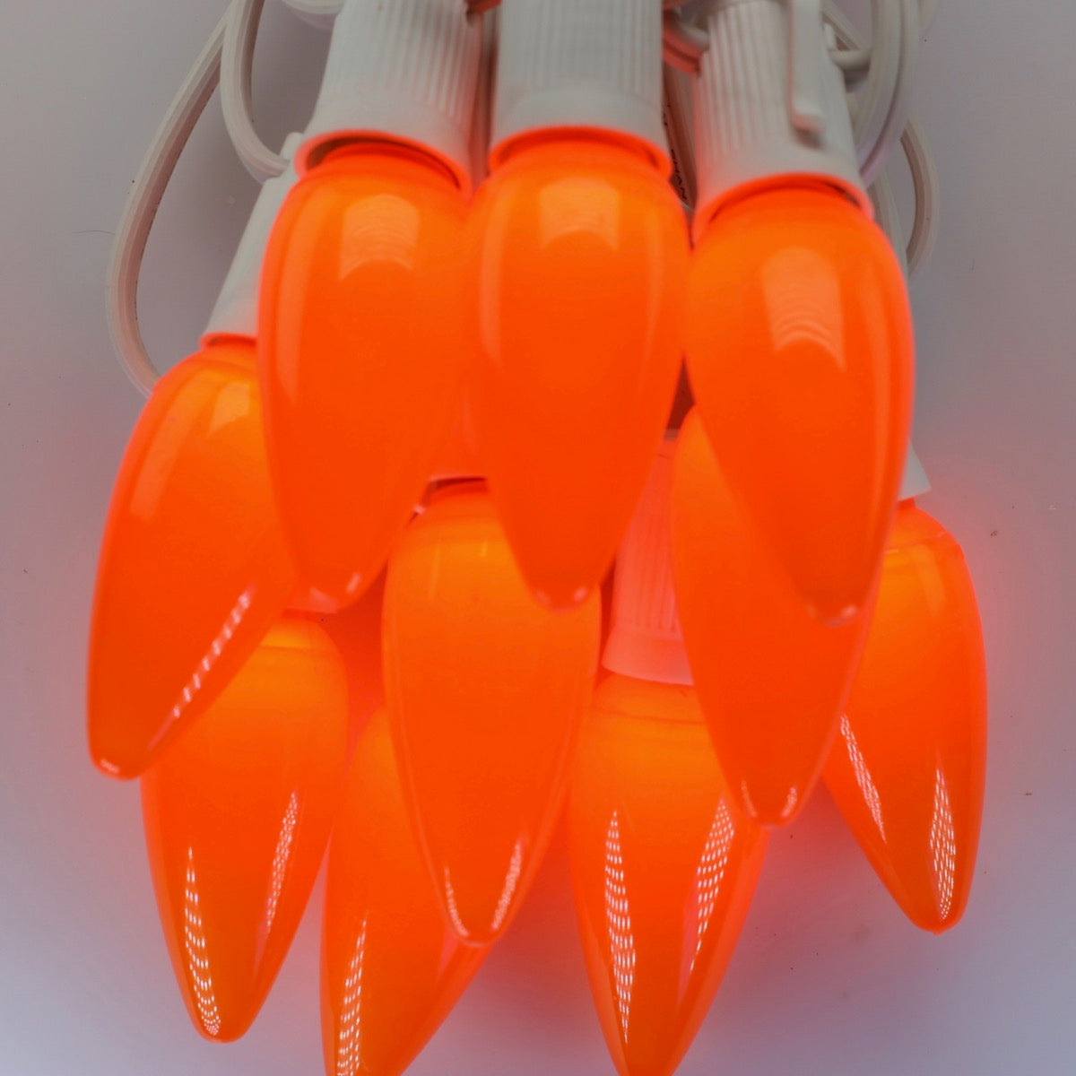 C9 Orange Smooth Opaque LED Bulbs E17 Bases (SMD) (25 Pack) – Christmas ...