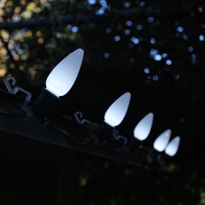 Minleon C9 Pure (Cool) White Smooth Opaque LED Bulbs E17 Bases (SMD ...