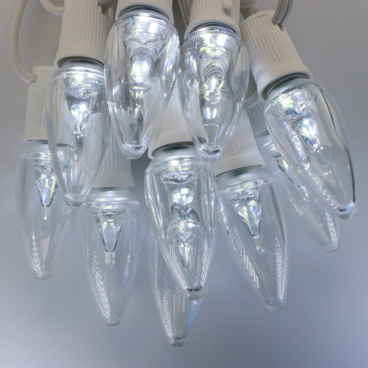 Minleon C9 Pure (Cool) White Smooth LED Bulbs E17 Bases (SMD) (25 Pack ...