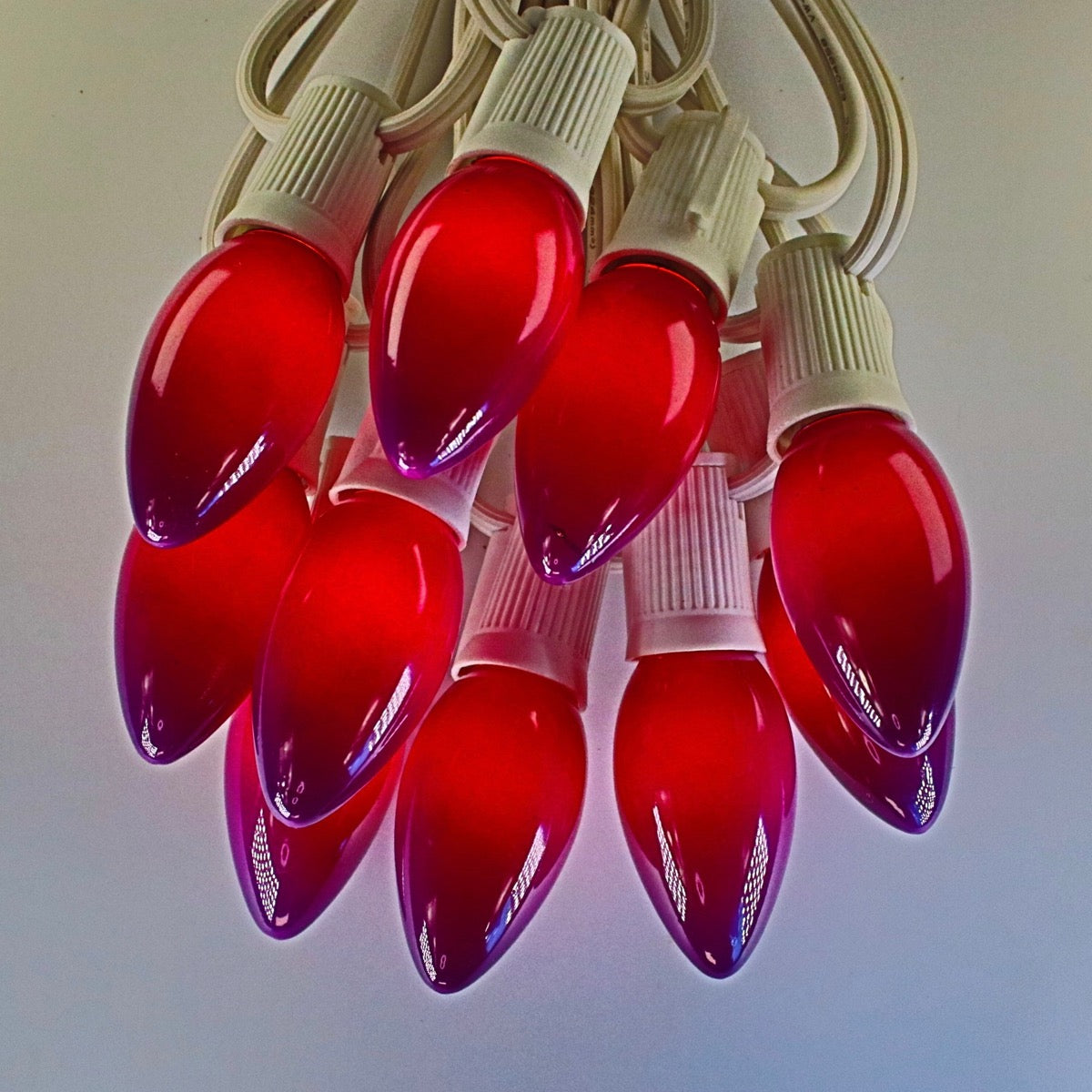 C9 Purple Opaque Glass Bulbs E17 Bases (25 Pack) – Christmas Light Source