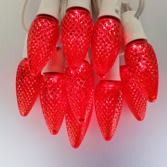 Minleon C9 Red Twinkle LED Bulbs E17 Bases (25 Pack) – Christmas Light ...