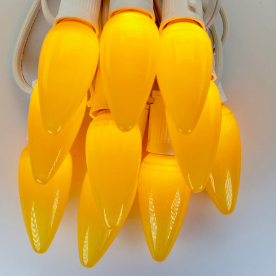 Minleon C9 Yellow Smooth Opaque LED Bulbs E17 Bases (SMD) (25 Pack ...