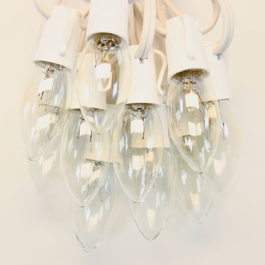 C9 Clear (White) Twinkle Glass Bulbs E17 Bases (25 Pack) – Christmas ...