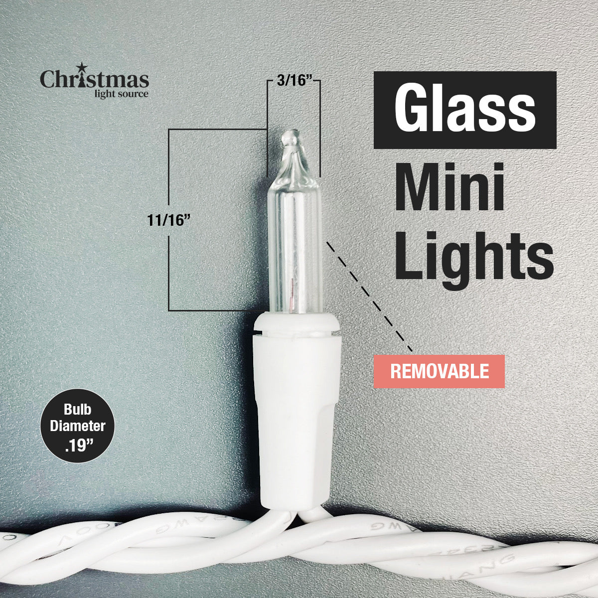 35-bulb Clear Glass Mini Lights, 4" Spacing, Green Wire – Christmas ...