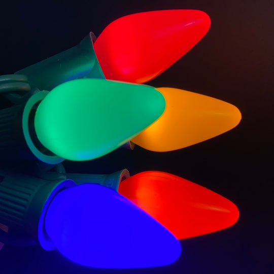 Minleon C7 Multicolor Smooth Opaque LED Bulbs E12 Bases (SMD) (25 Pack ...