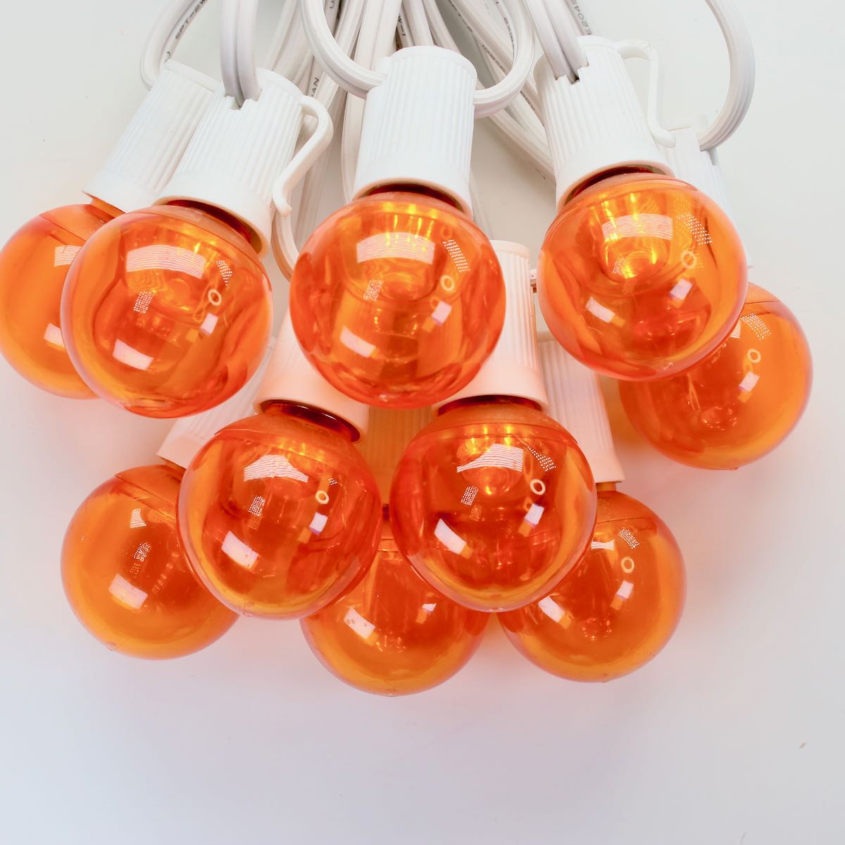 Minleon G40 Orange Smooth LED Bulbs E17 Bases (25 Pack) – Christmas ...