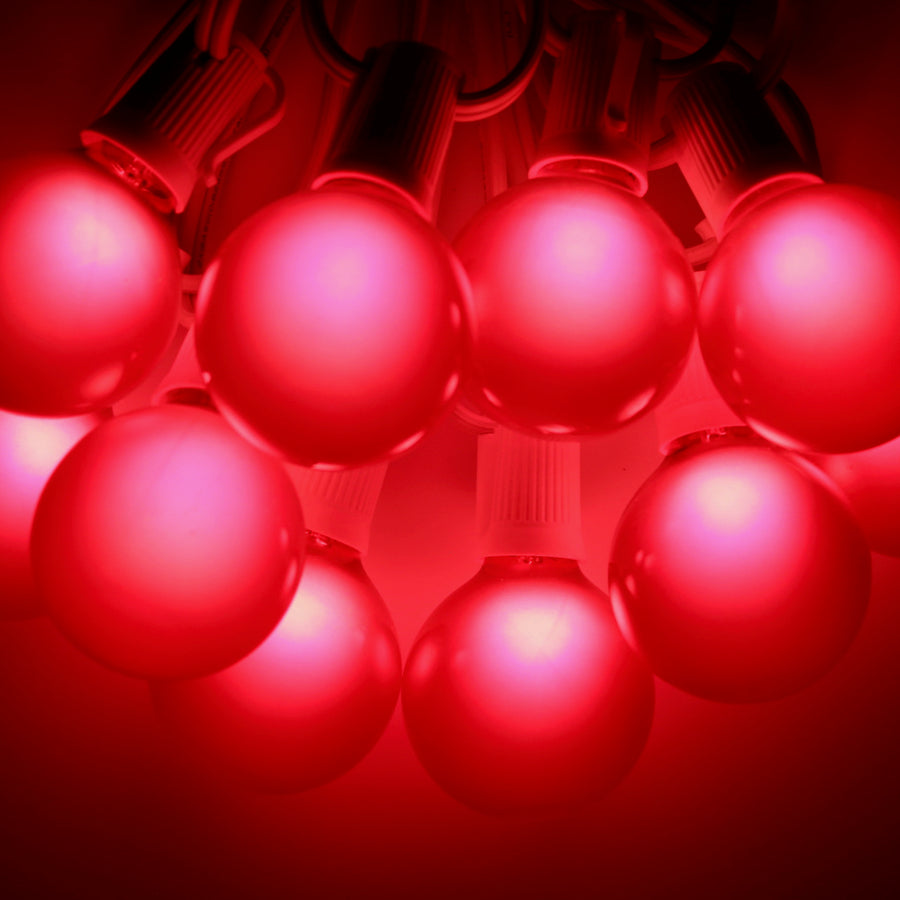 G50 Pink Satin Glass Bulbs E17 Bases (25 Pack) – Christmas Light Source