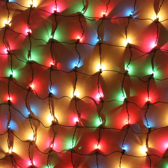 150-bulb Multicolor Net Lights, Green Wire – Christmas Light Source