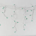 100-light M5 Green LED Icicle Lights, White Wire – Christmas Light Source