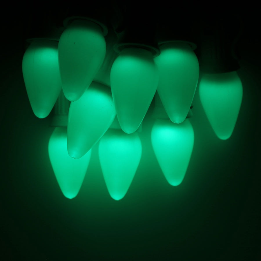 Minleon C7 Green Smooth Opaque LED Bulbs E12 Bases (SMD) (25 Pack ...
