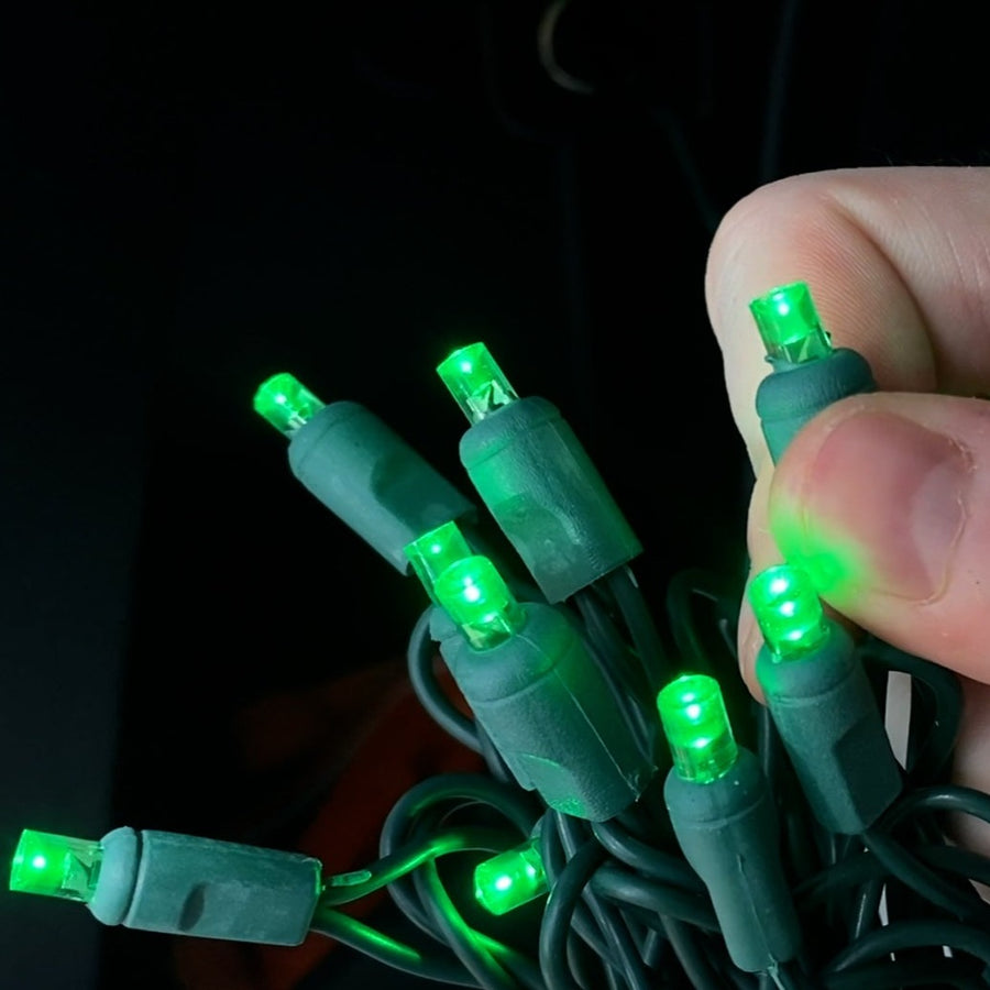 12 Volt LED Light Set Green Green Wire – Christmas Light Source