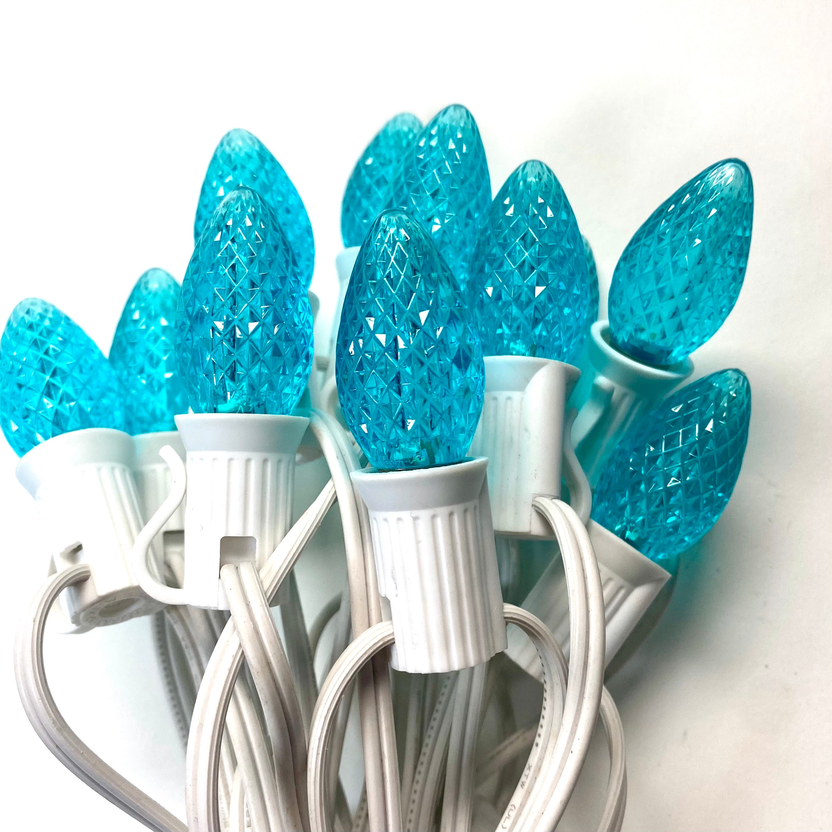 Minleon C7 Teal LED Bulbs E12 Bases (SMD) (25 Pack) – Christmas Light ...
