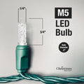 50-light M5 Orange LED Christmas Lights, 4" Spacing Green Wire ...