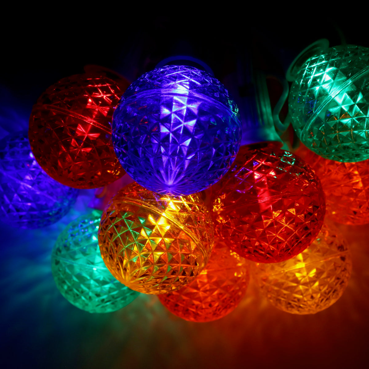 G40 Multicolor LED Bulbs E12 Bases (SMD) (25 Pack) – Christmas Light Source