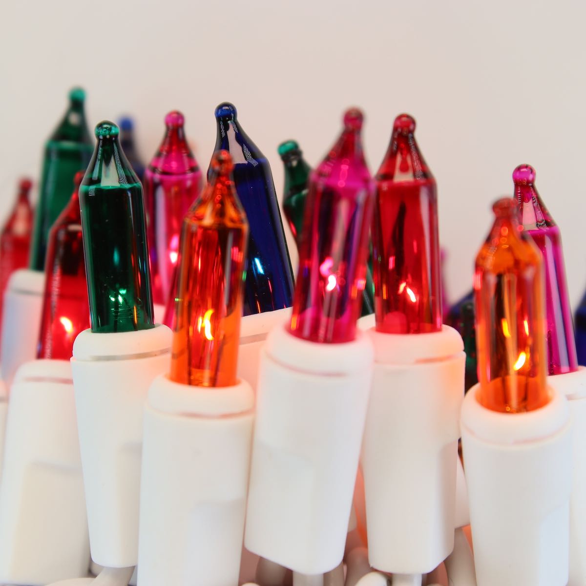 100-bulb Multicolor Mini Lights, 6" Spacing, White Wire (Final Sale ...