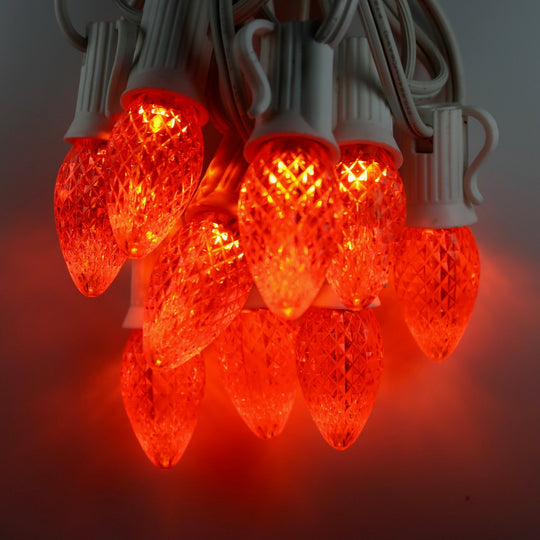 Minleon C7 Orange Twinkle LED Bulbs E12 Bases (25 Pack) – Christmas ...