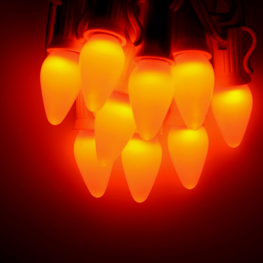 Minleon C7 Orange Smooth Opaque LED Bulbs E12 Bases (SMD) (25 Pack ...
