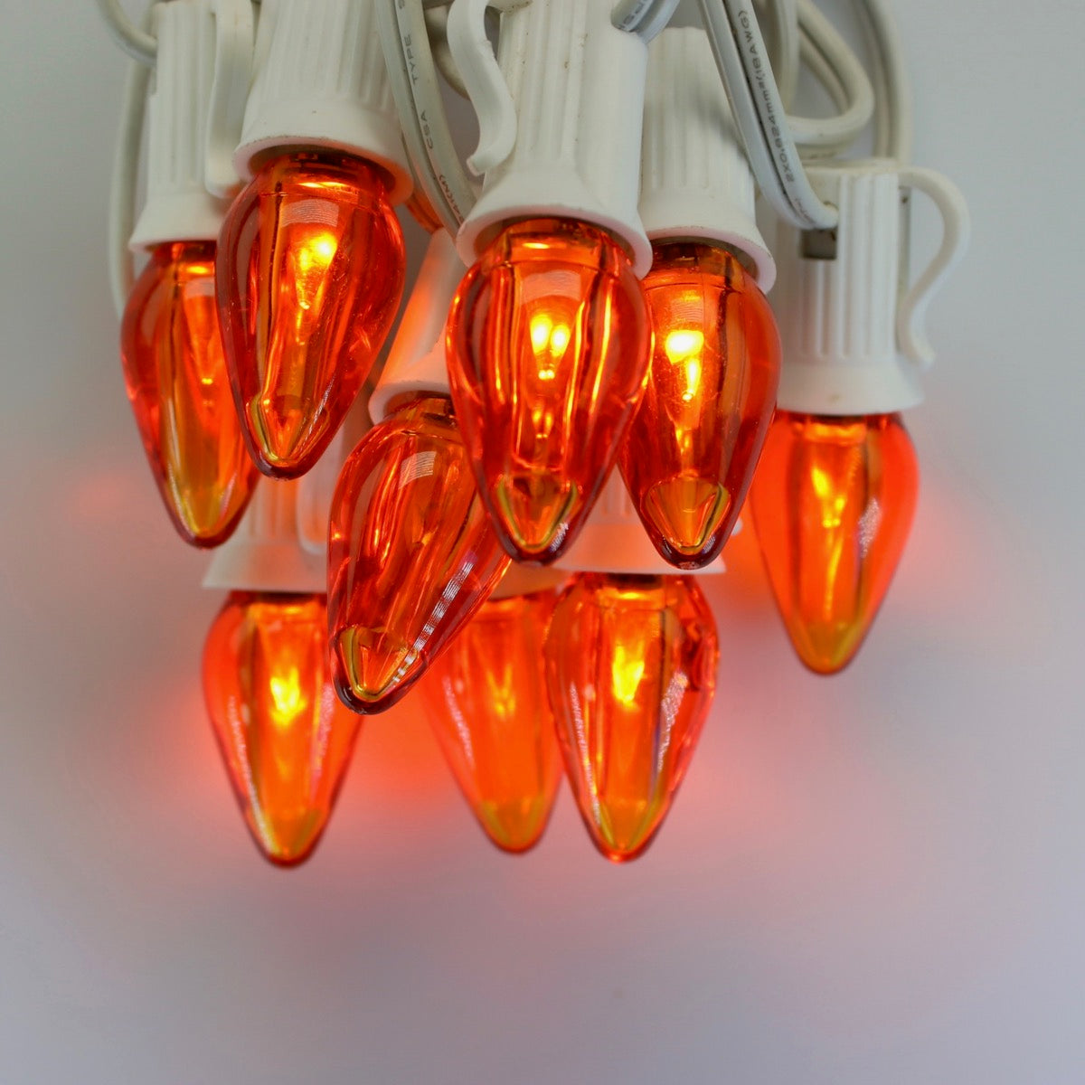 C7 Orange Smooth LED Bulbs E12 Bases (25 Pack) – Christmas Light Source