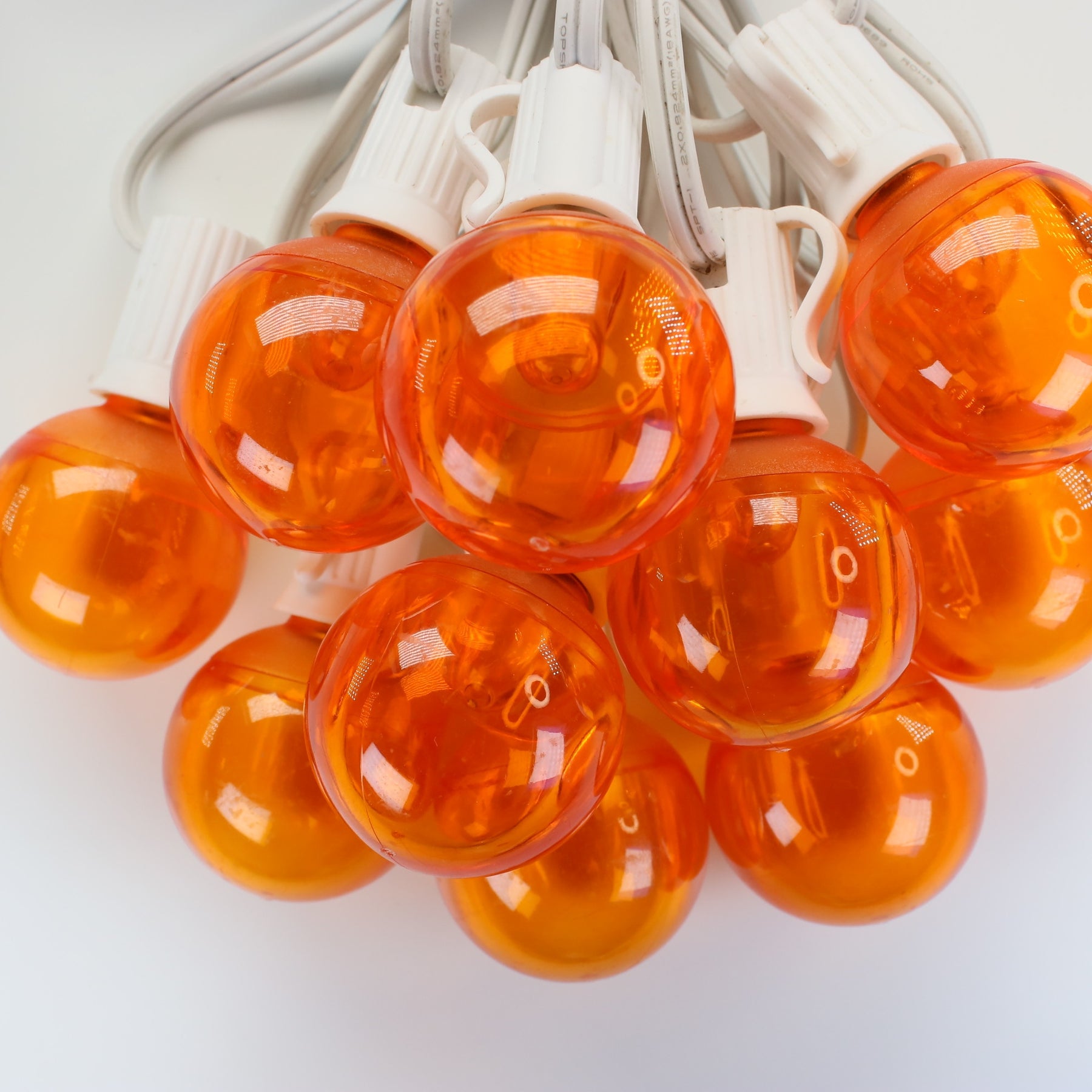 Minleon G40 Orange Smooth LED Bulbs E12 Bases (25 Pack) – Christmas ...