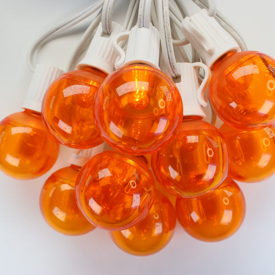 Minleon G40 Orange Smooth LED Bulbs E12 Bases (25 Pack) – Christmas ...