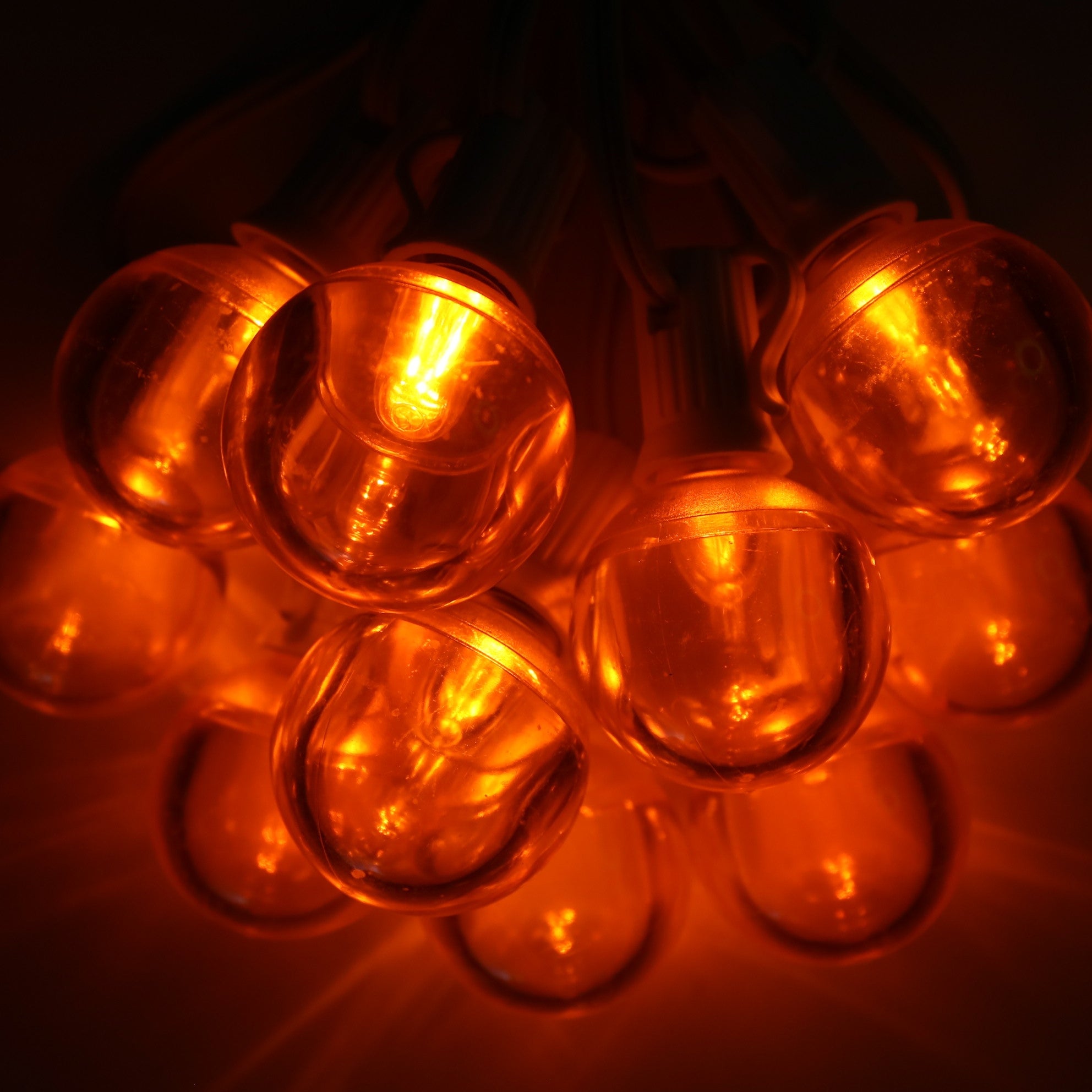 Minleon G40 Orange Smooth LED Bulbs E12 Bases (25 Pack) – Christmas ...