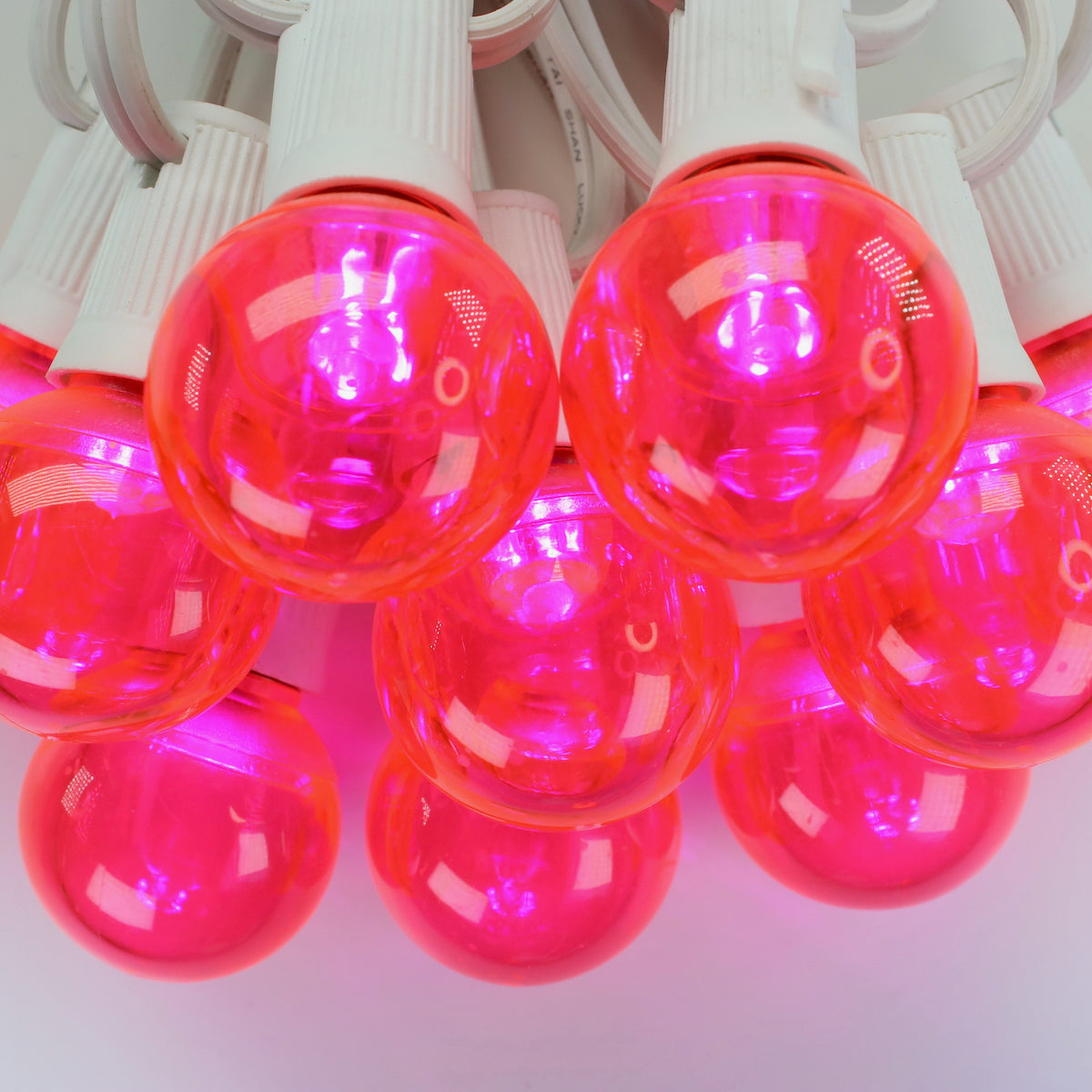 Minleon G40 Pink Smooth LED Bulbs E17 Bases (25 Pack) – Christmas Light ...