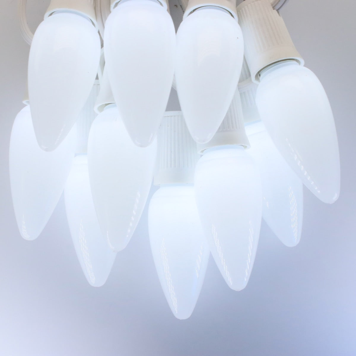 Minleon C9 Pure (Cool) White Smooth Opaque LED Bulbs E17 Bases (SMD ...