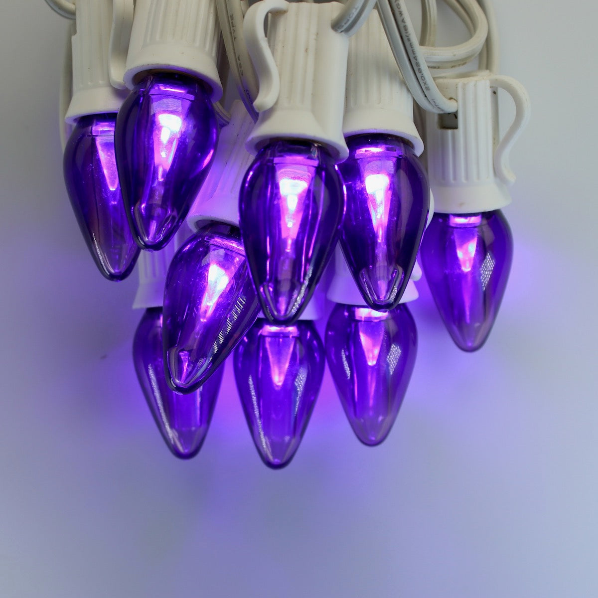 C7 Purple Smooth LED Bulbs E12 Bases (SMD) (25 Pack) – Christmas Light ...